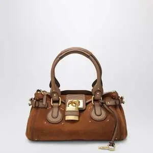 Chloé Paddington Suede Calfskin Bag - Brown