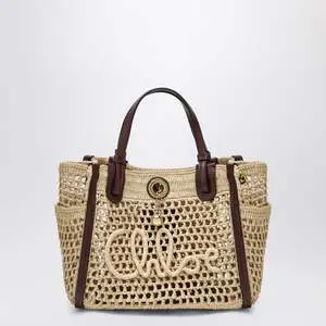 Chloé Iconic Raffia And Leather Tote Bag - Beige