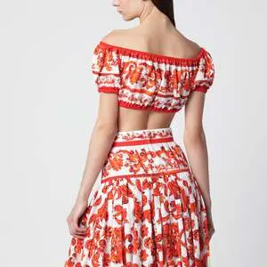 Dolce & Gabbana Maiolica-print Cotton Poplin Top
