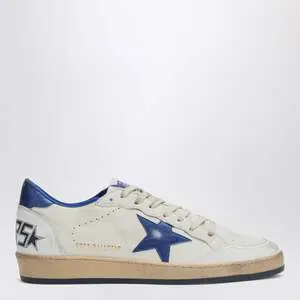 GOLDEN GOOSE Metallic Blue Ballstar Sneakers - White
