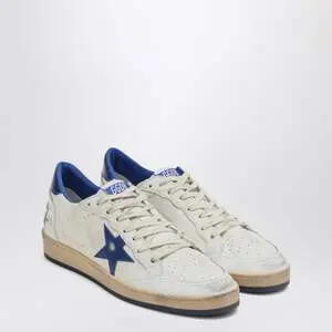 GOLDEN GOOSE Metallic Blue Ballstar Sneakers - White