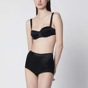 Dolce & Gabbana High Waist Satin Culottes - Black