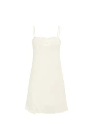 ROWIE Claudia Silk Slip Mini Dress - Creme