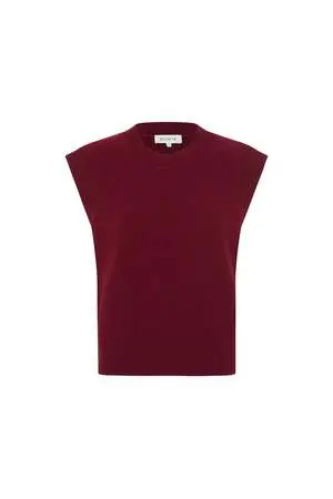 ROWIE Quinn Merino Knit Vest - Merlot Red