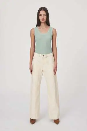 ROWIE Gio Creme Straight Leg Jeans