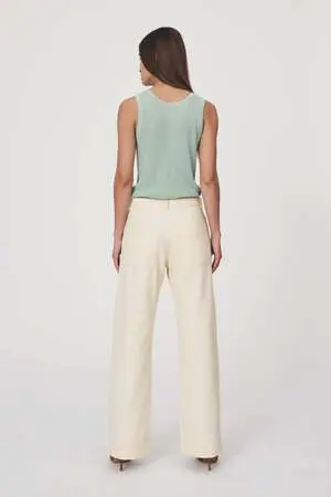 ROWIE Gio Creme Straight Leg Jeans