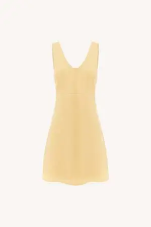 ROWIE Regina Linen Mini Dress - Butter