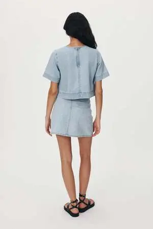 ROWIE Melissa Denim Mini Wrap Skirt