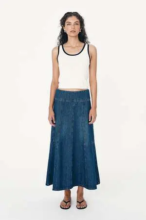 ROWIE Vashti Denim Midi Skirt
