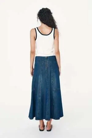 ROWIE Vashti Denim Midi Skirt