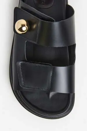 FLATTERED Red Leather Platform Slide