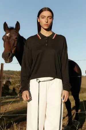 ROWIE Uma Linen Knit Polo