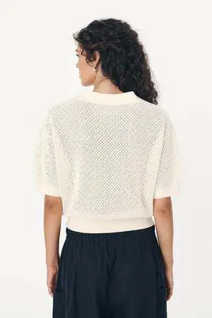ROWIE Loretta Pointelle Knit Top