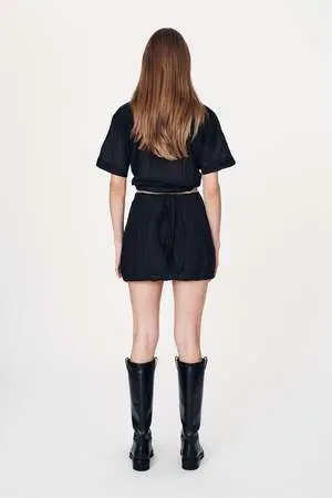 ROWIE Jole Silk Mini Wrap Skirt