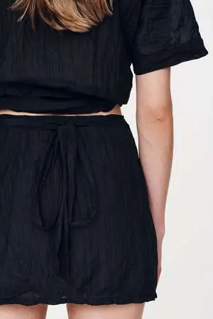 ROWIE Jole Silk Mini Wrap Skirt