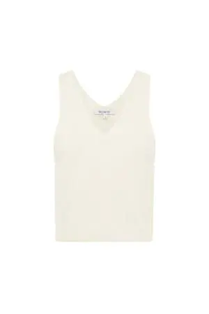 ROWIE Vivian Merino Knit Tank - Bone