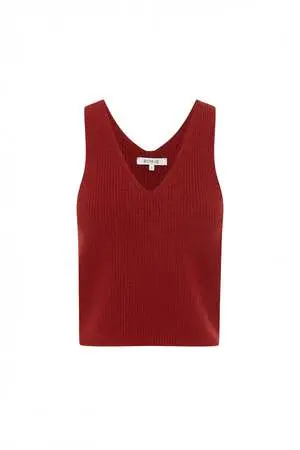 ROWIE Vivian Merino Knit Tank - Rust Red