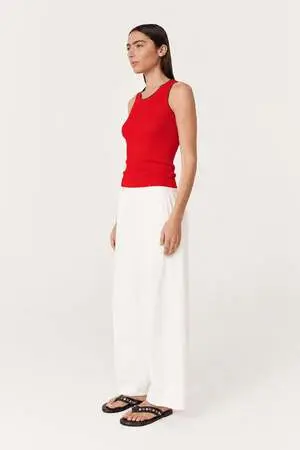 ROWIE Maryanne Barrel Leg Pants - Bone