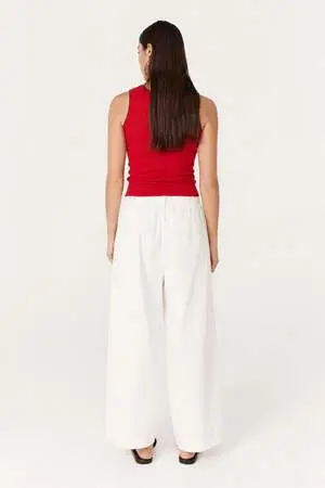 ROWIE Maryanne Barrel Leg Pants - Bone
