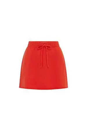 ROWIE Alma Knit Mini Skirt - Aperol Red