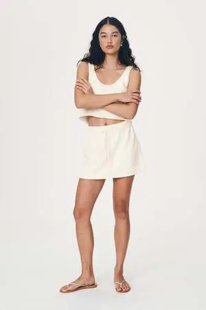 ROWIE Alma Knit Mini Skirt - Bone