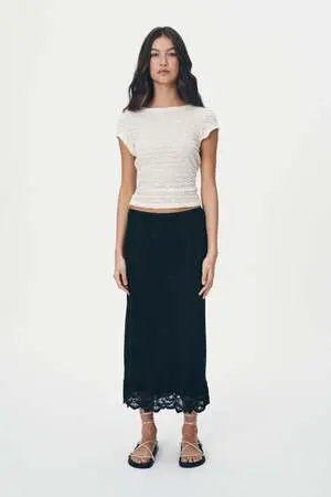 ROWIE Marina Silk Midi Skirt