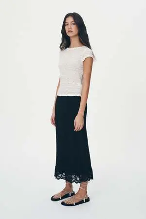 ROWIE Marina Silk Midi Skirt