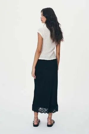 ROWIE Marina Silk Midi Skirt