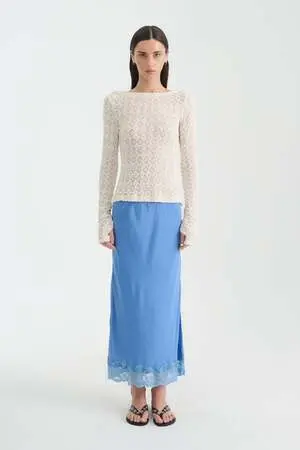 ROWIE Marina Silk Midi Skirt