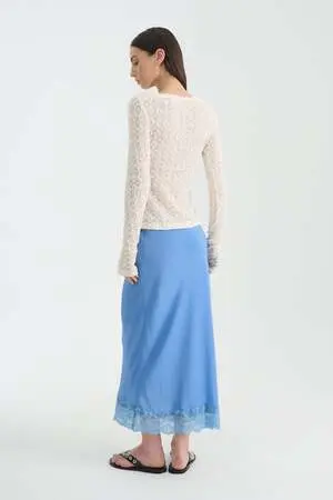 ROWIE Marina Silk Midi Skirt