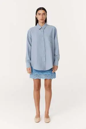 ROWIE Silk Mini Skirt With Lace Hem