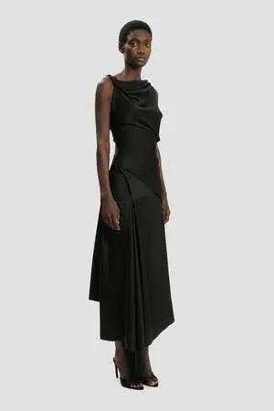 Victoria Beckham Posy Midi Dress - Black