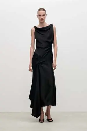 Victoria Beckham Posy Midi Dress - Black