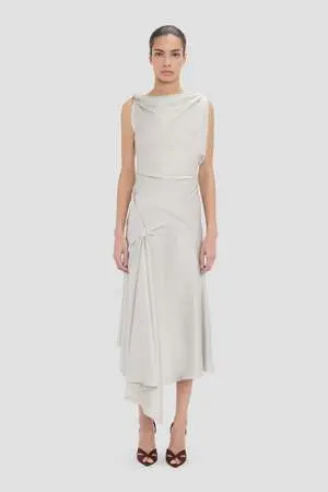 Victoria Beckham Victoria Beckham Posy Midi Dress Magnesium