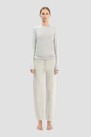 Victoria Beckham Logo Embroidered Jogger - Grey Marl