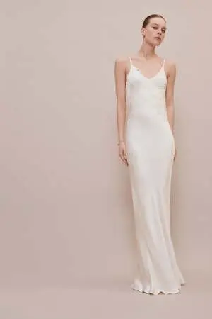Victoria Beckham Lace Cami Maxi Dress - Ivory
