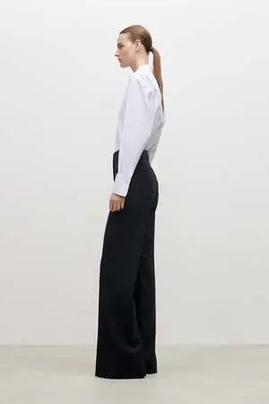 Victoria Beckham Alina Check Trousers - Black
