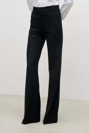 Victoria Beckham Alina Check Trousers - Black