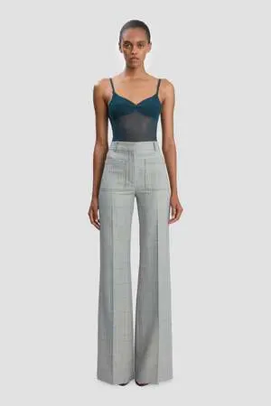 Victoria Beckham Alina Trouser - Blue-grey Check
