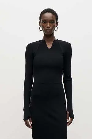 Victoria Beckham V-neck Crepe De Chine Blouse - Black