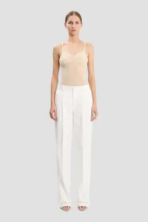 Victoria Beckham Tailored Straight Leg Trouser - Ivory