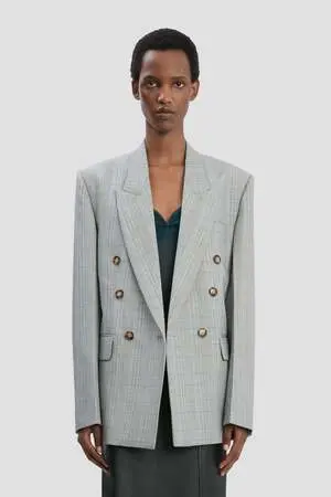 Victoria Beckham Tailored Jacket - Blue-grey Check