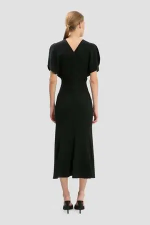 Victoria Beckham Bela Midi Dress - Black