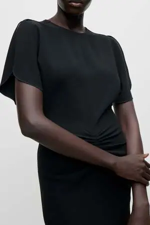 Victoria Beckham Bela Midi Dress - Black