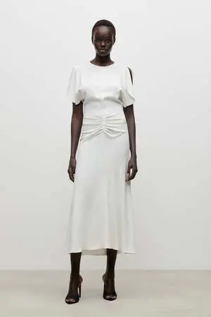 Victoria Beckham Victoria Beckham Bela Midi Dress Bright Ivory