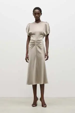 Victoria Beckham VICTORIA BECKHAM Bela Midi Dress Light Grey