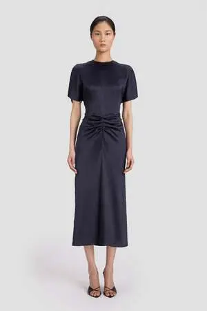 Victoria Beckham Victoria Beckham Bela Midi Dress Midnight