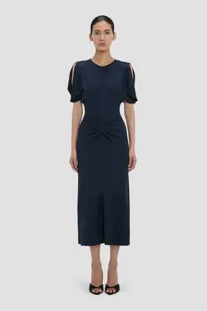 Victoria Beckham Bela Midi Dress - Navy