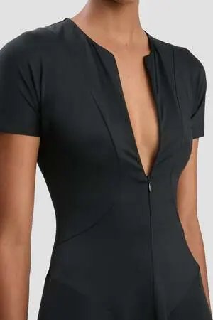 Victoria Beckham Zipped Front Midi Dress
