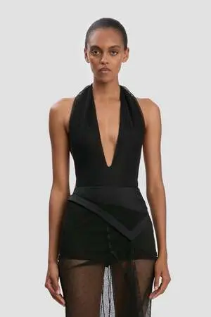 Victoria Beckham Halter Neck Bodysuit - Black